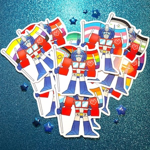Transformers Optimus Pride Vinyl Stickers - Etsy