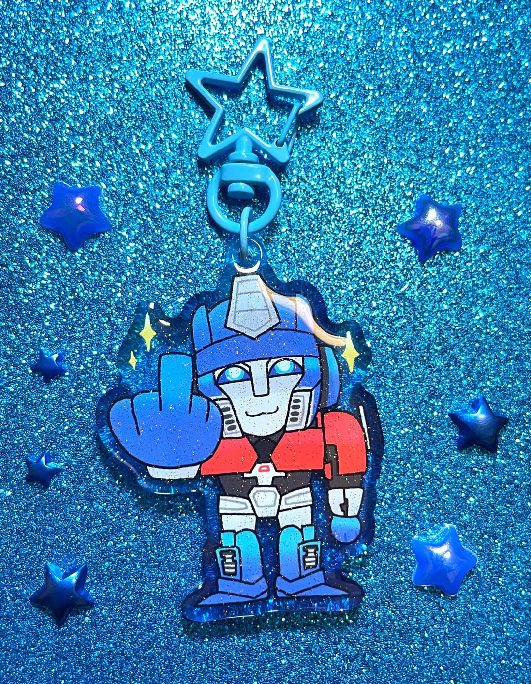 Transformers One Orion Pax Glitter Epoxy Charm - Etsy