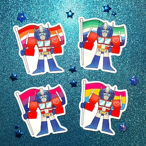 Transformers Optimus Pride Vinyl Stickers - Etsy
