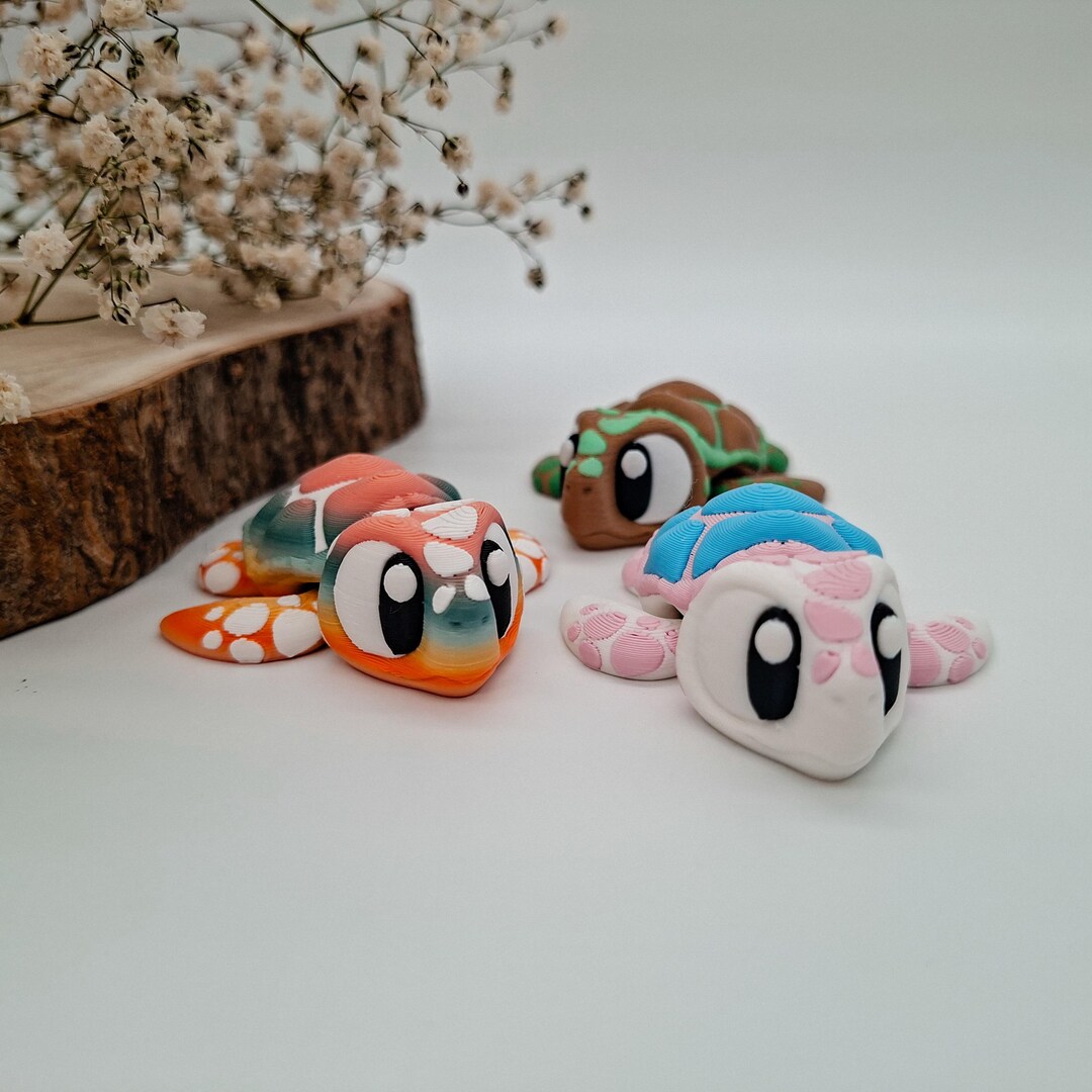 Wobbles Sea Turtle – 3d-printed Wobbly Collectible Figure | Handmade in ...