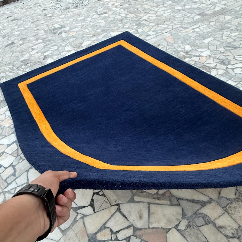 Hand Tufted Navy Blue Rug - Etsy