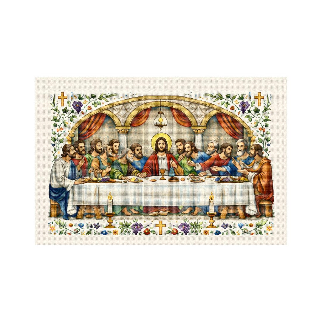 Last Supper Cross Stitch Pattern PDF, Christian Needlework Chart ...