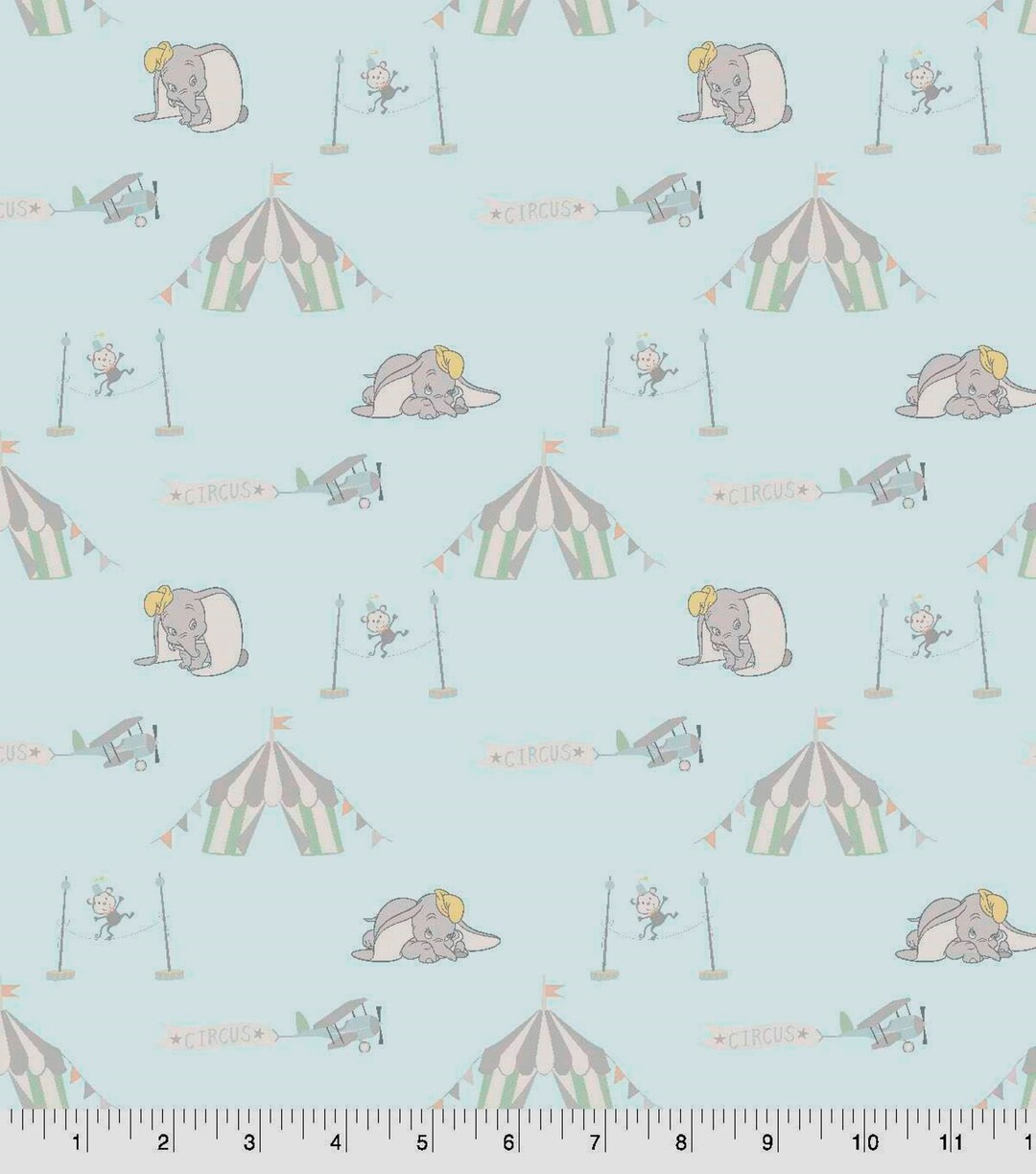 Disney Dumbo Baby Dumbo Flying Circus Cotton Fabric by the Yard and by ...