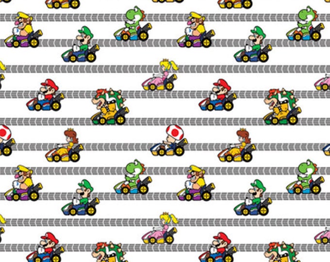 NEW! Nintendo Mario Kart Race Pop Culture Cotton Fabric by the Yard and ...