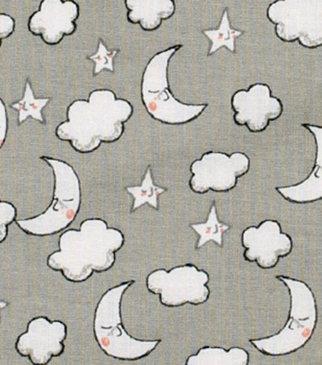 Magic Moon Pajama Moons & Stars Nursery Cotton Fabric by the Yard - Etsy