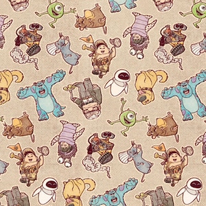 NEW Disney/pixar Characters Cotton Fabric 43 X - Etsy
