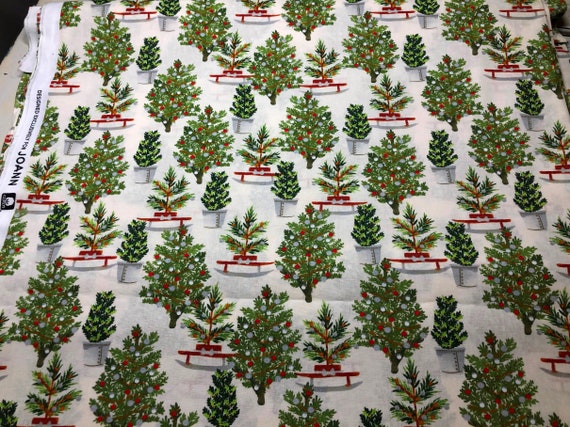 Christmas Trees Cotton Fabric by the Yard and by the Half Yard | Etsy