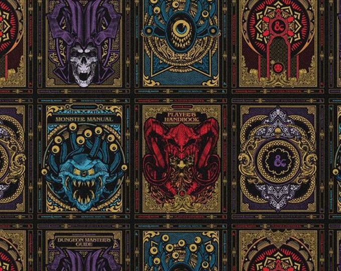 Dungeons & Dragons Illustrated Tomes Cotton Fabric by the Yard and by ...