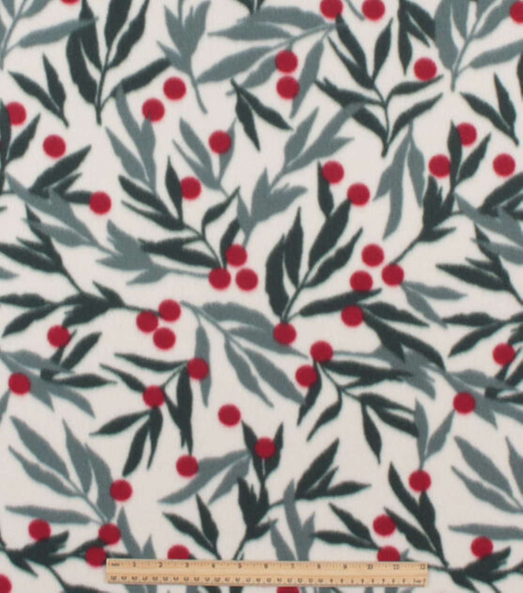 NEW Green Mistletoe 59-inch Blizzard Fleece Fabric by the Yard - Etsy