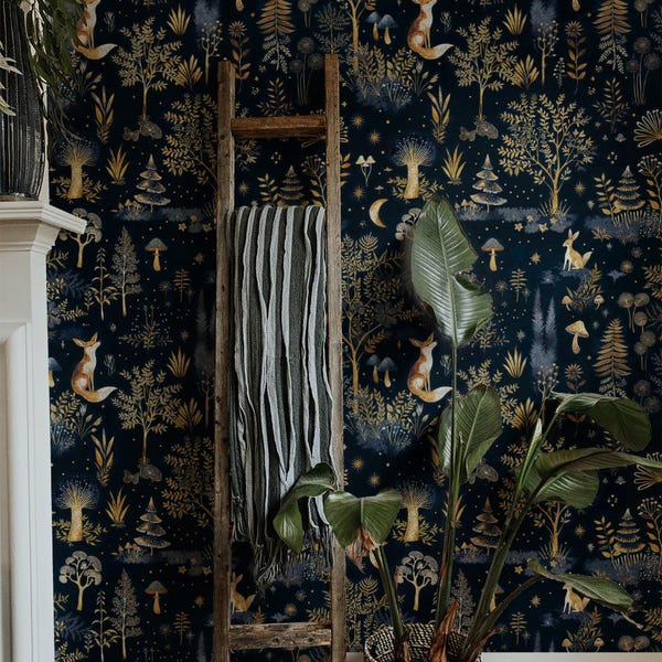 Dark Mystic Wallpaper, Magical Medieval Pattern, Enchanted Vintage Wall ...