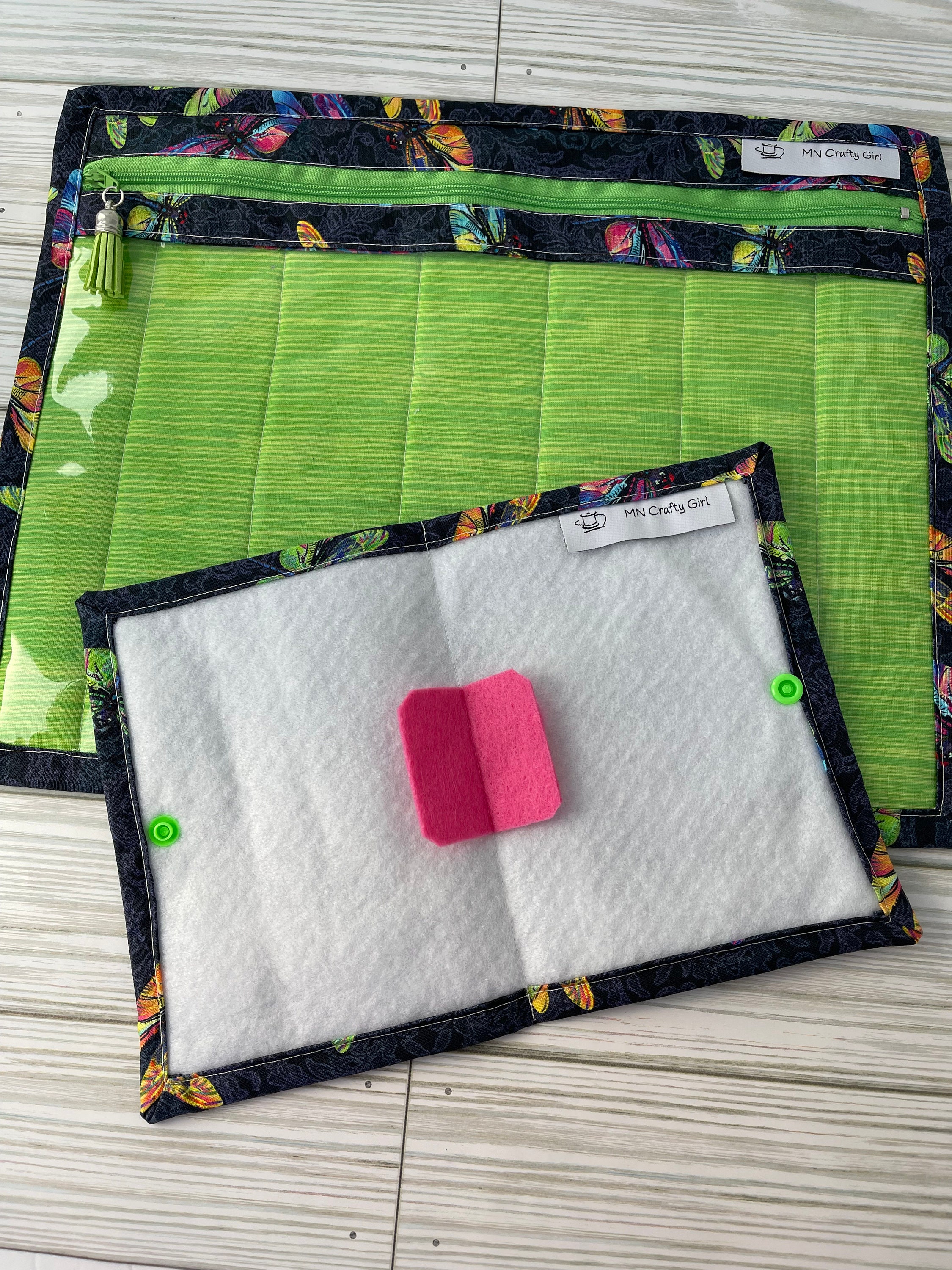 Dragonflies cross Stitch Project Bag, WIP Project Bag, Vinyl Front ...