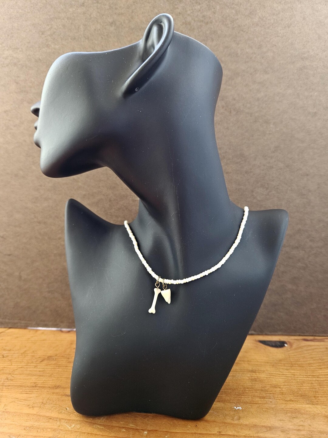 Bone and Tooth Charms Beaded Necklace - Etsy