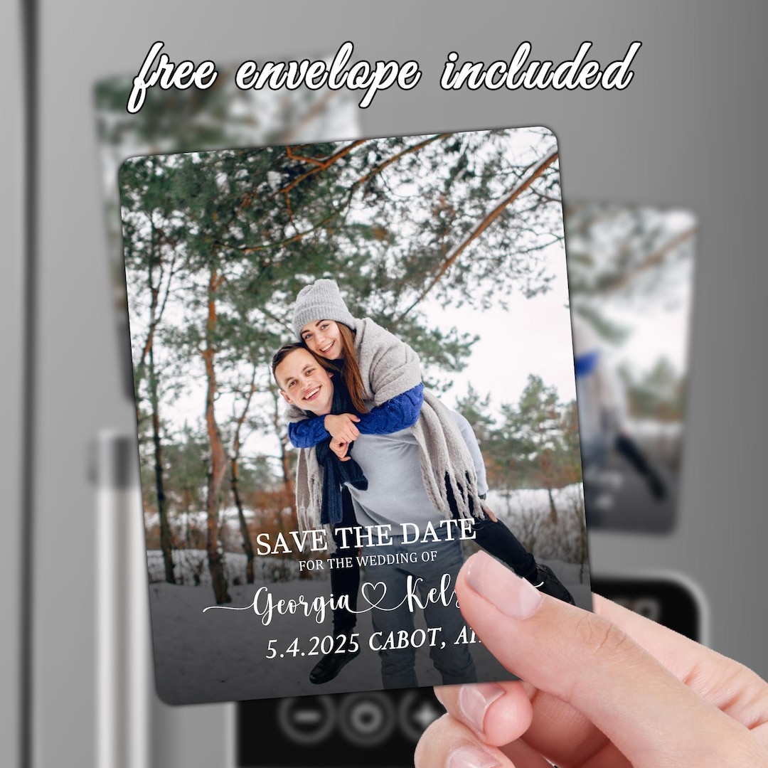 Personalized Photo Save the Date Magnets: Wedding Engagement Invitation ...