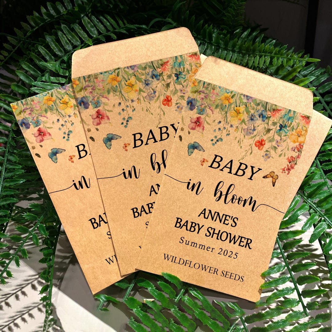 Personalized Baby Shower Seed Favors: Wildflower Seed Packets - Etsy