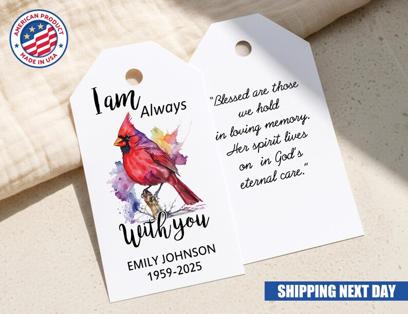 Personalized Cardinal Memorial Tags in Loving Memory Favor Custom Photo ...