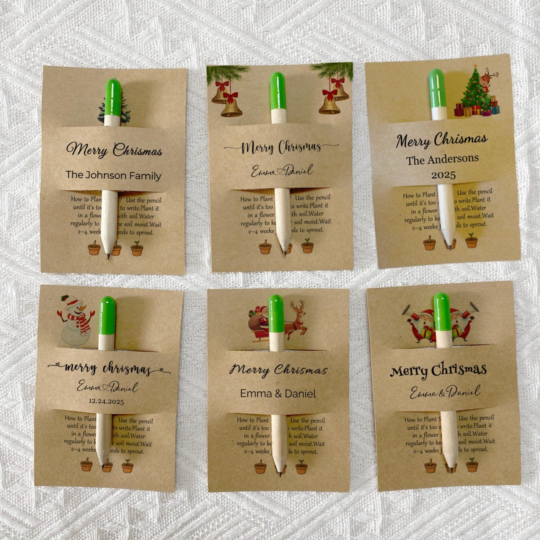 Personalized Christmas Seed Pencils, Eco-friendly Plantable Pencils for ...
