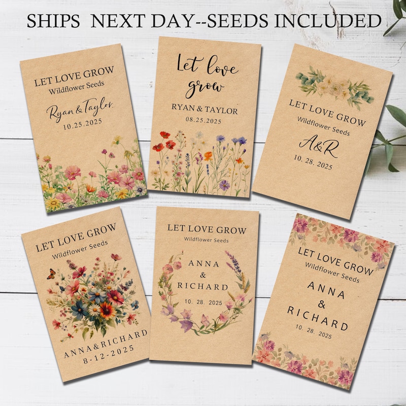 Bridal Shower Custom Seed Packets - Etsy