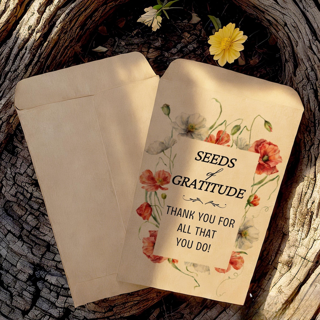 Custom Gratitude Seed Packets/seeds of Gratitude/thank You Seeds Favor ...
