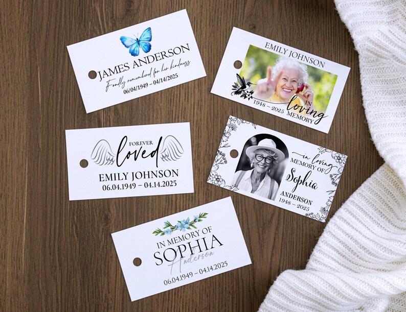 Personalized Funeral Tags, Celebration of Life Favor Tags, in Loving ...