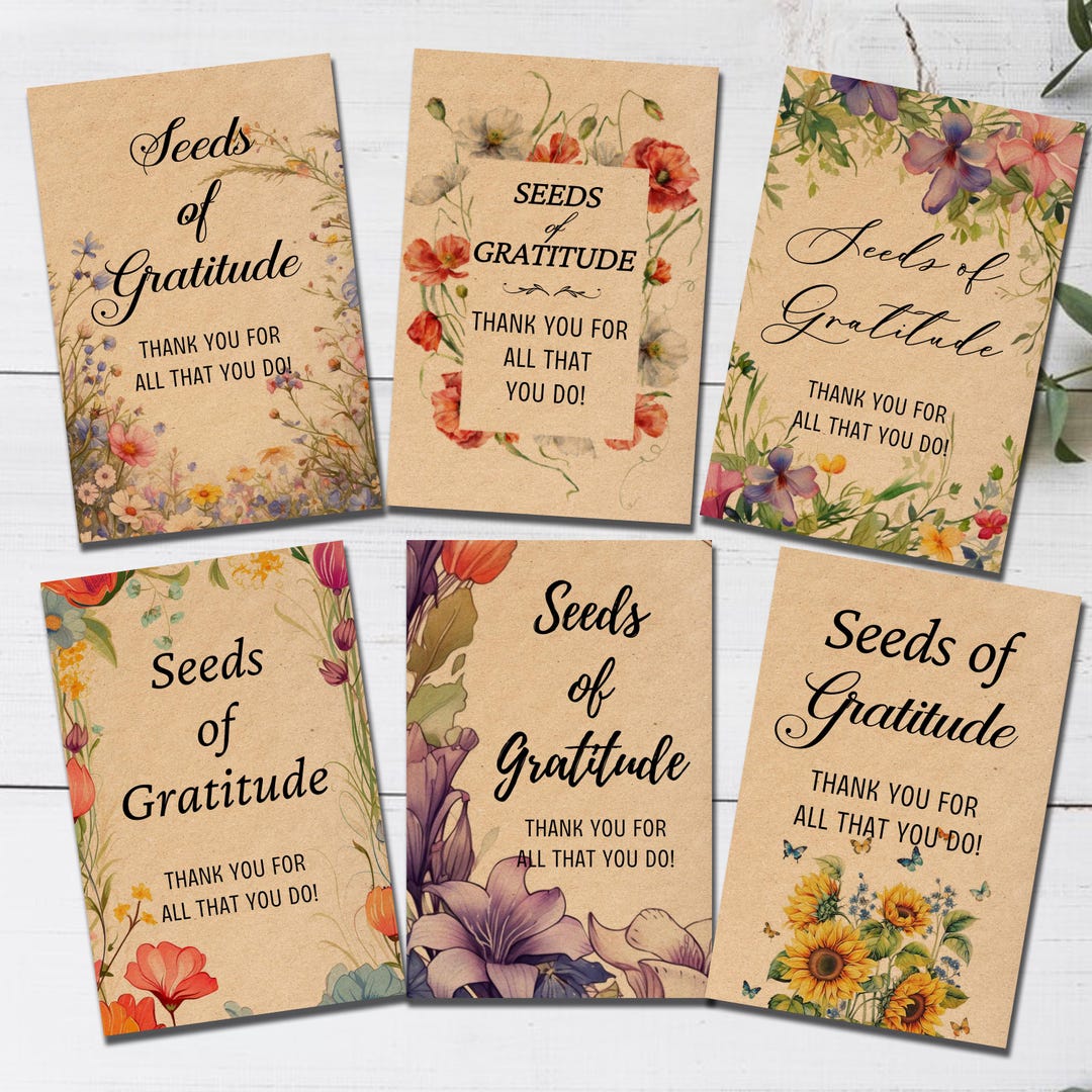 Gratitude Seed Packets/seeds of Gratitude/teacher Appreciation Seed ...