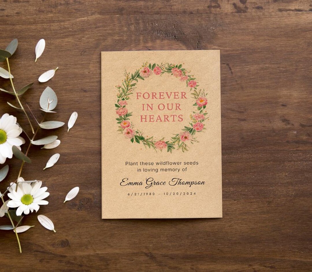 Funeral in Loving Memory Seed Packets in Bulk Seeds Included ...
