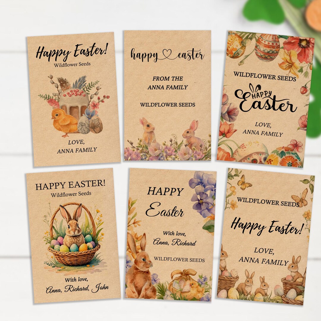 Personalized Easter Wildflower Seed Packets: Family Favors - Etsy