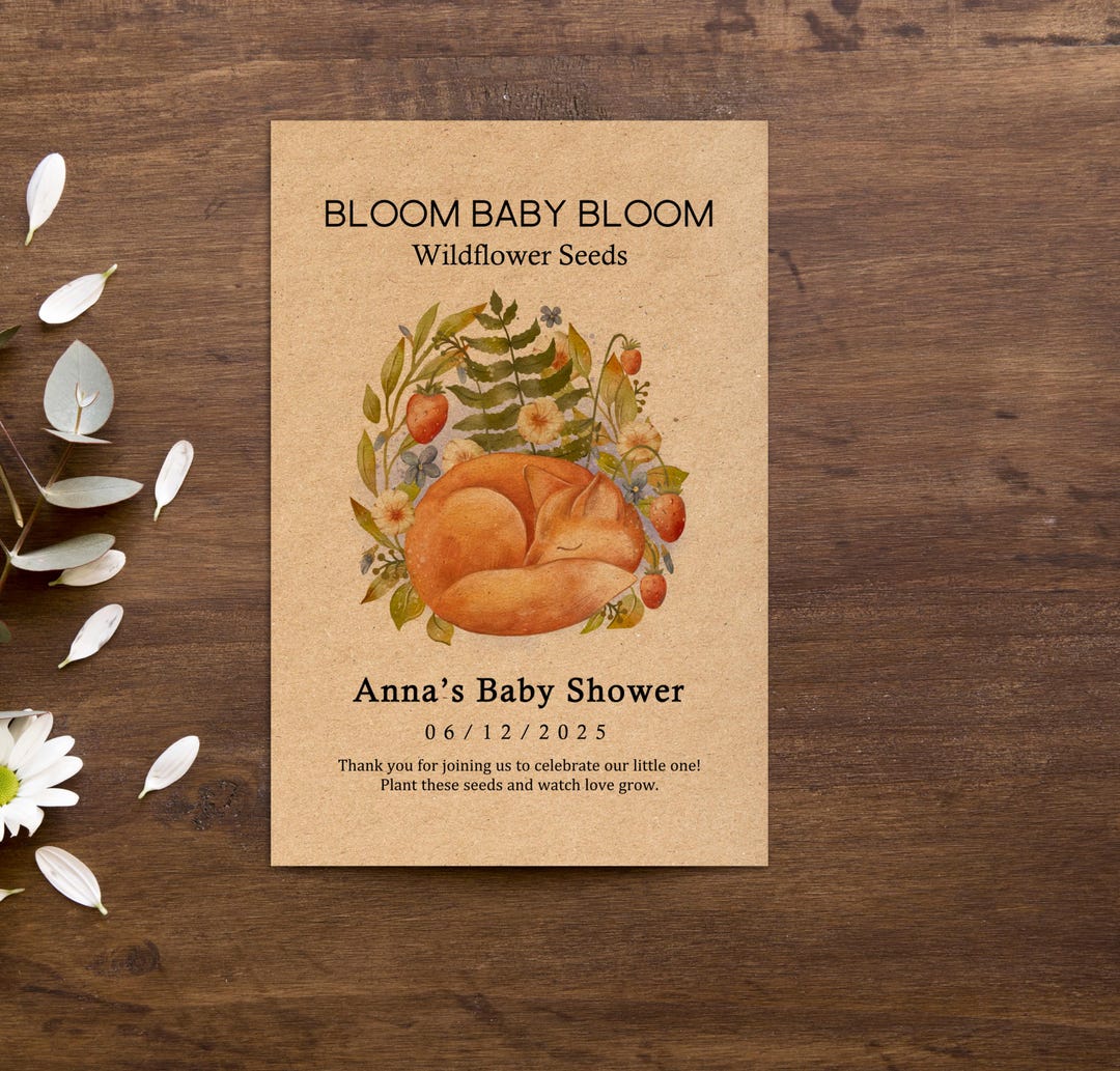Personalized Baby Shower Seed Packets: Wildflower Favors - Etsy