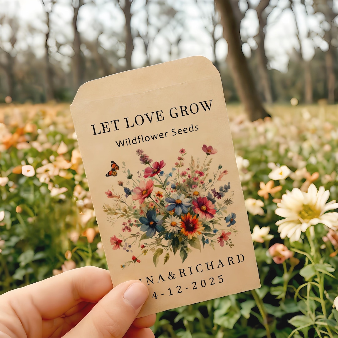 Personalized Wedding Seed Packets for Guests/let LOVE Grow/custom ...