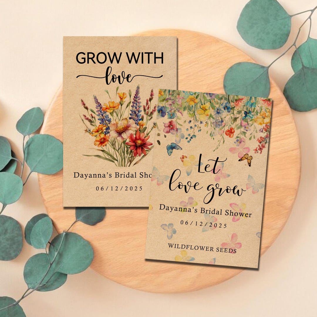 Bridal Shower Seed Packets Party Favors/custom Seed Packets for Bridal ...