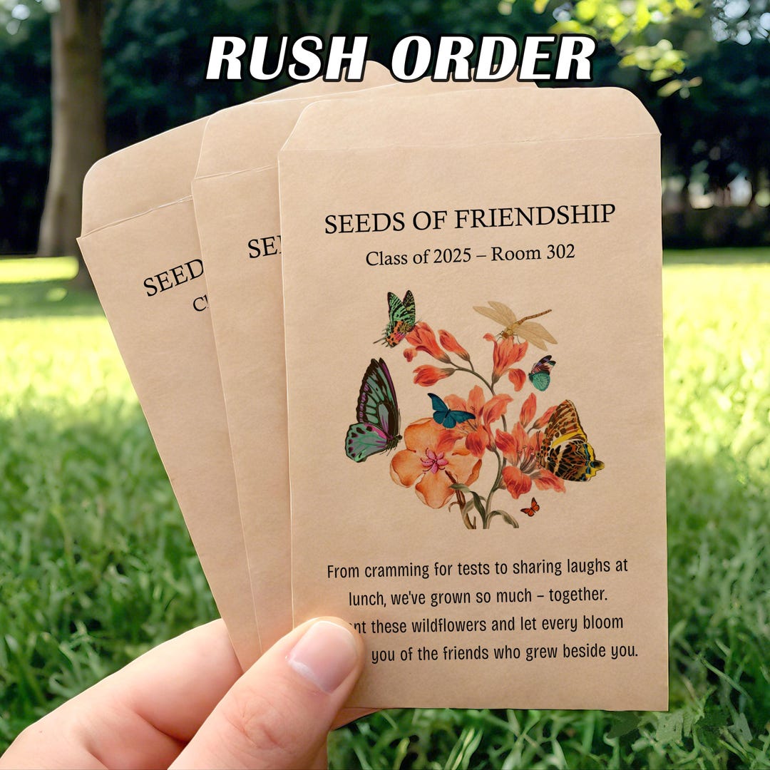 RUSH Graduation Wildflower Seed Packets/custom Classmates Gift/seeds of ...