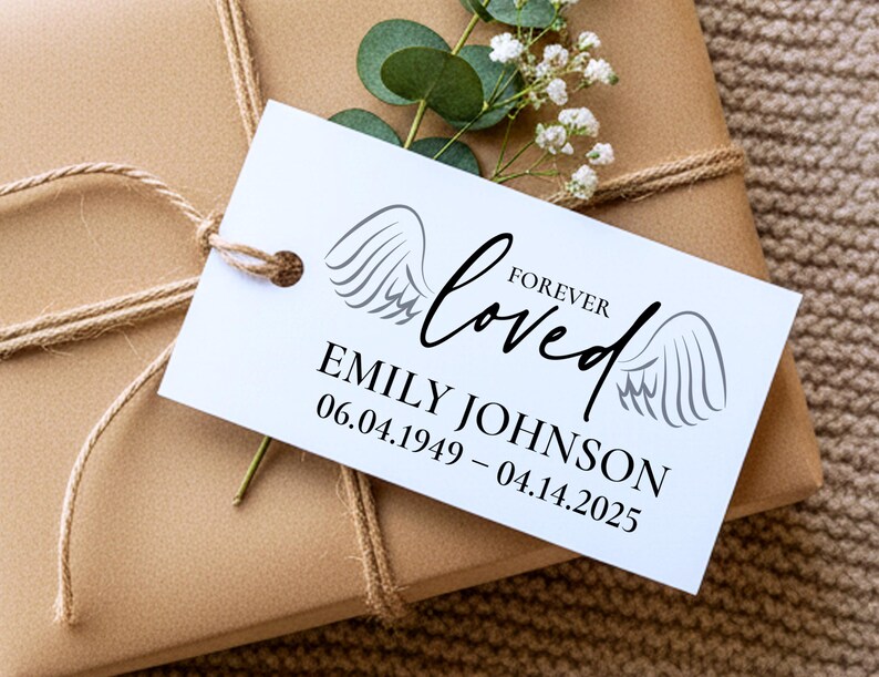 Personalized Funeral Tags, Celebration of Life Favor Tags, in Loving ...
