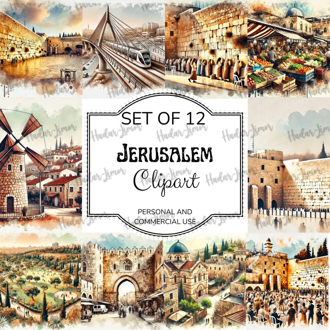 Jerusalem Clipart – Watercolor Set of Jerusalem Landmarks - Etsy