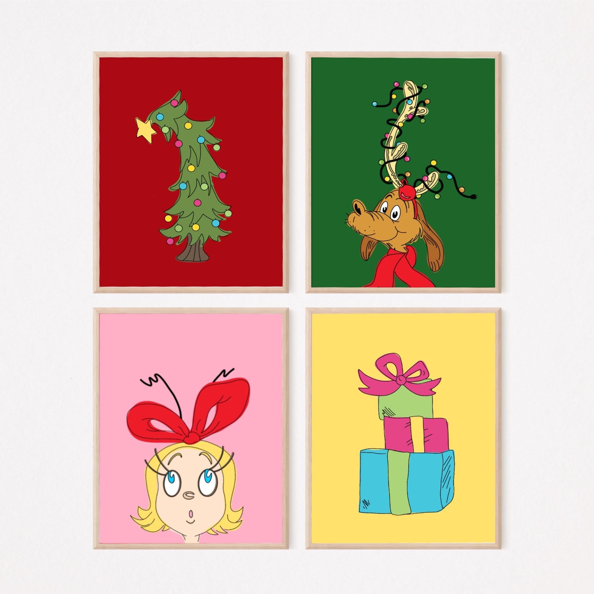 Grinch Wall Decor, Grinchmas, Printable Chirstmas Art, Whimsical ...