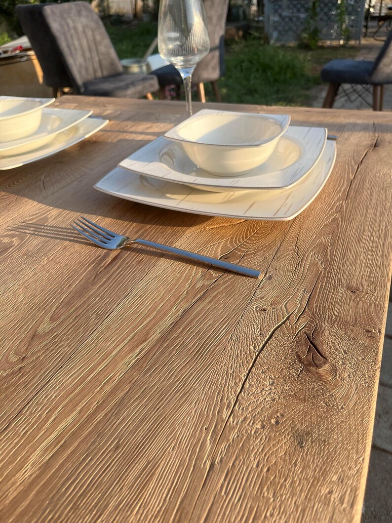 Custom Live Edge Dining Table, Kitchen Table, Live Edge Brown Oak ...