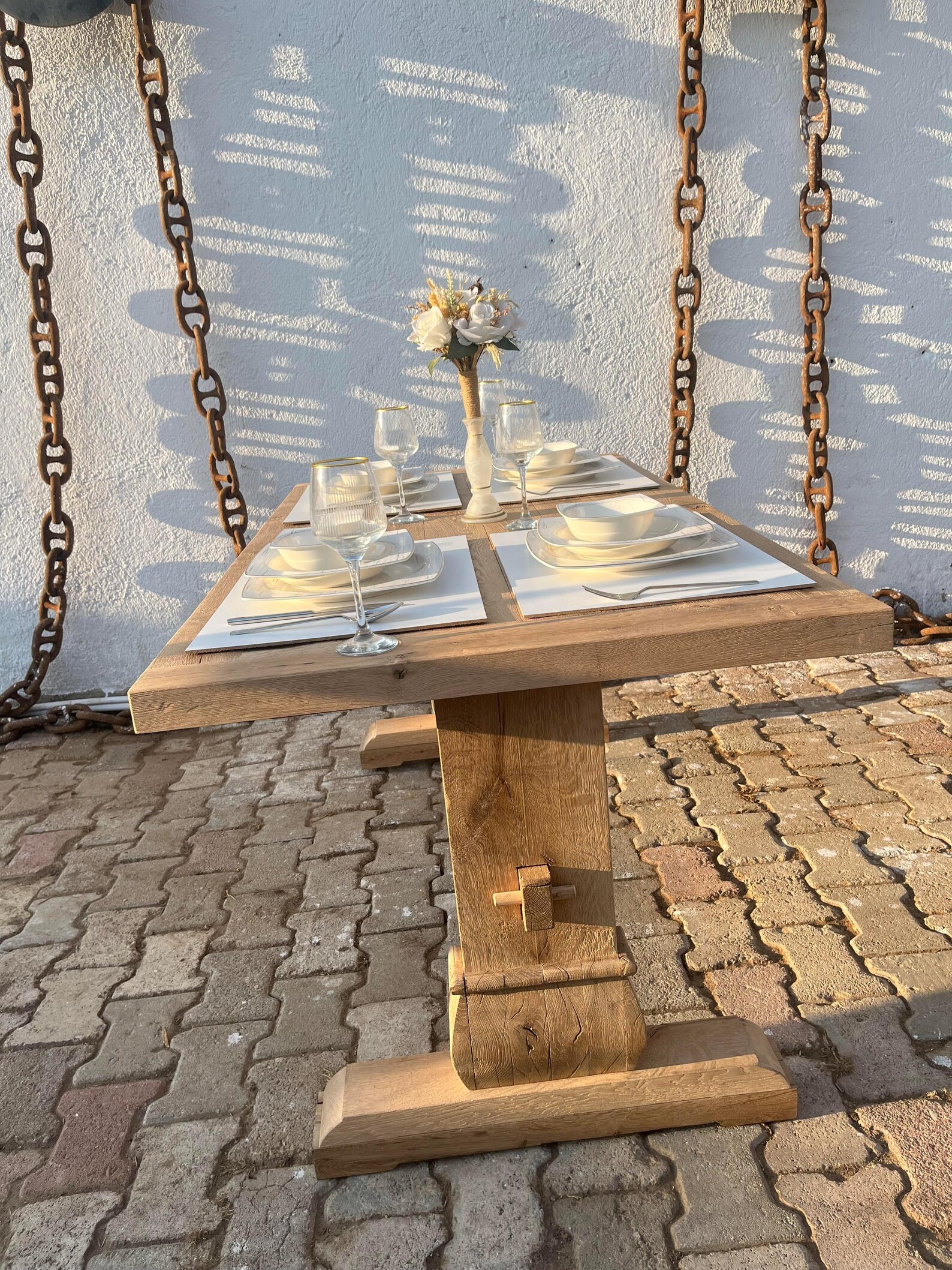 Custom Live Edge Dining Table, Kitchen Table, Live Edge Brown Oak ...