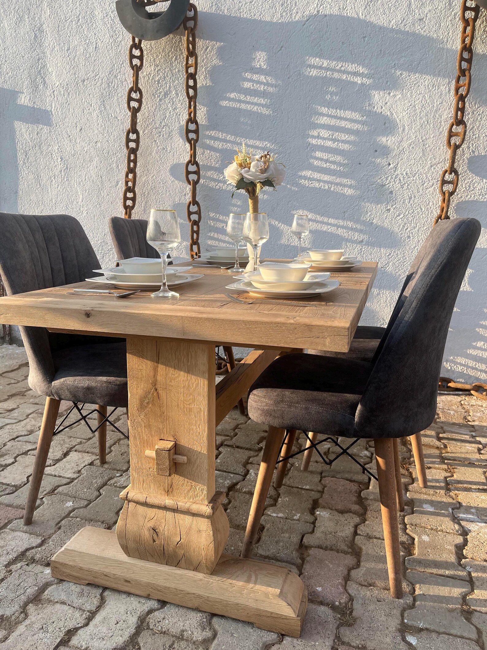 Custom Live Edge Dining Table, Kitchen Table, Live Edge Brown Oak ...