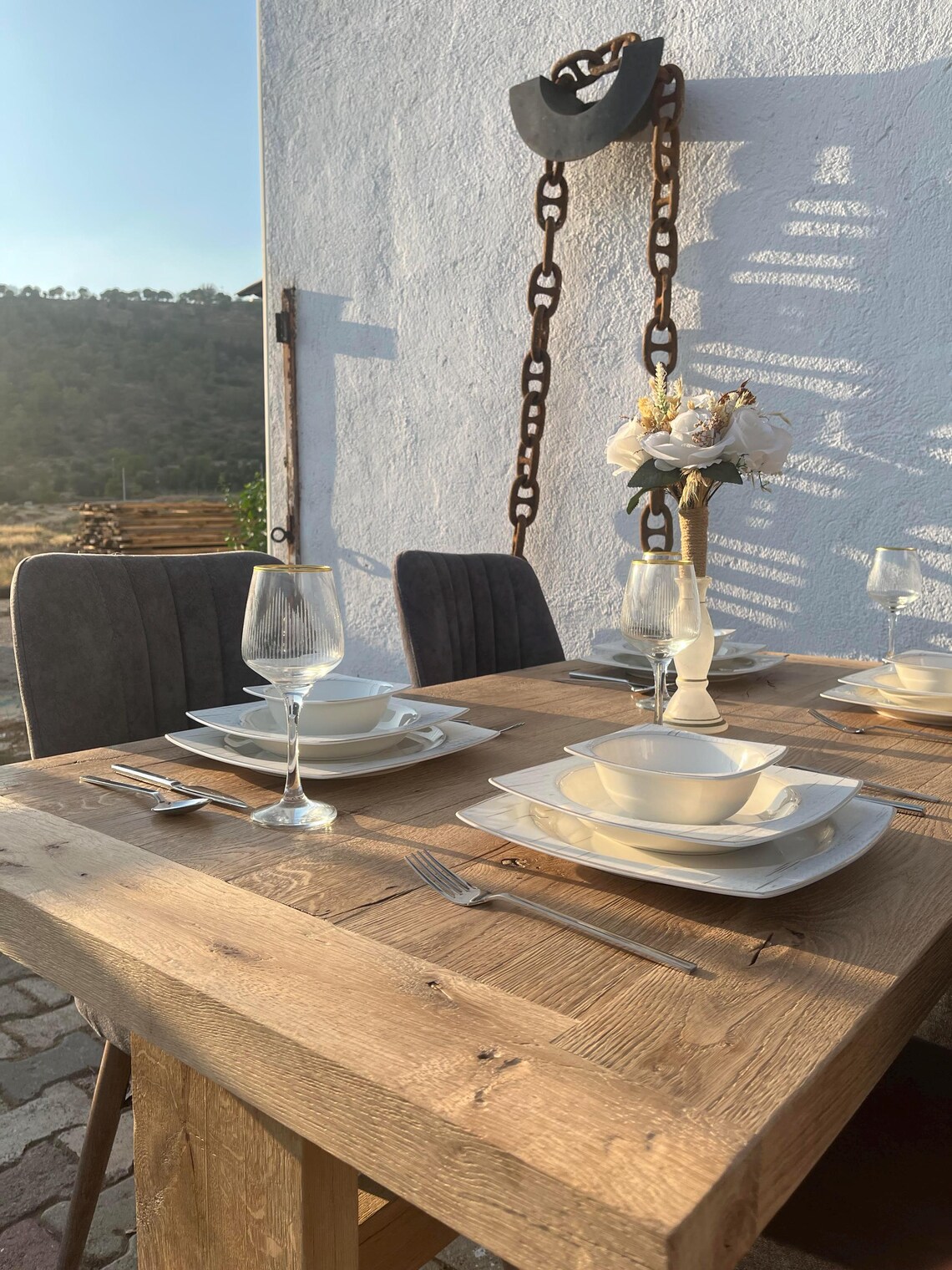 Custom Live Edge Dining Table, Kitchen Table, Live Edge Brown Oak ...