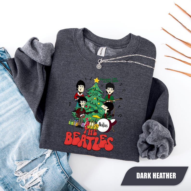 The Beatles Christmas Sweatshirt, Cozy Beatles Winter Sweater, Festive ...