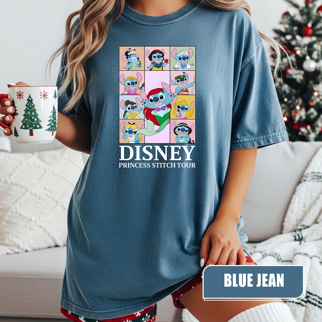 Disney Princess Stitch Tour Shirt, Disney Stitch Christmas T-shirt ...