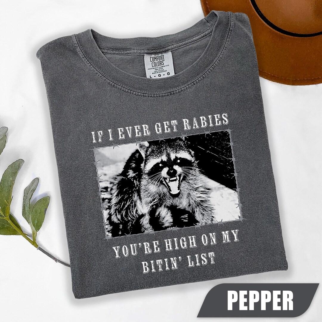 If I Ever Get Rabies You're High on My Bitin' List Shirt, Funny Raccoon ...