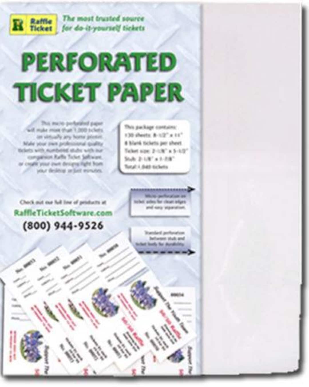 24 Lb Perforated Raffle Ticket Paper - Etsy Australia