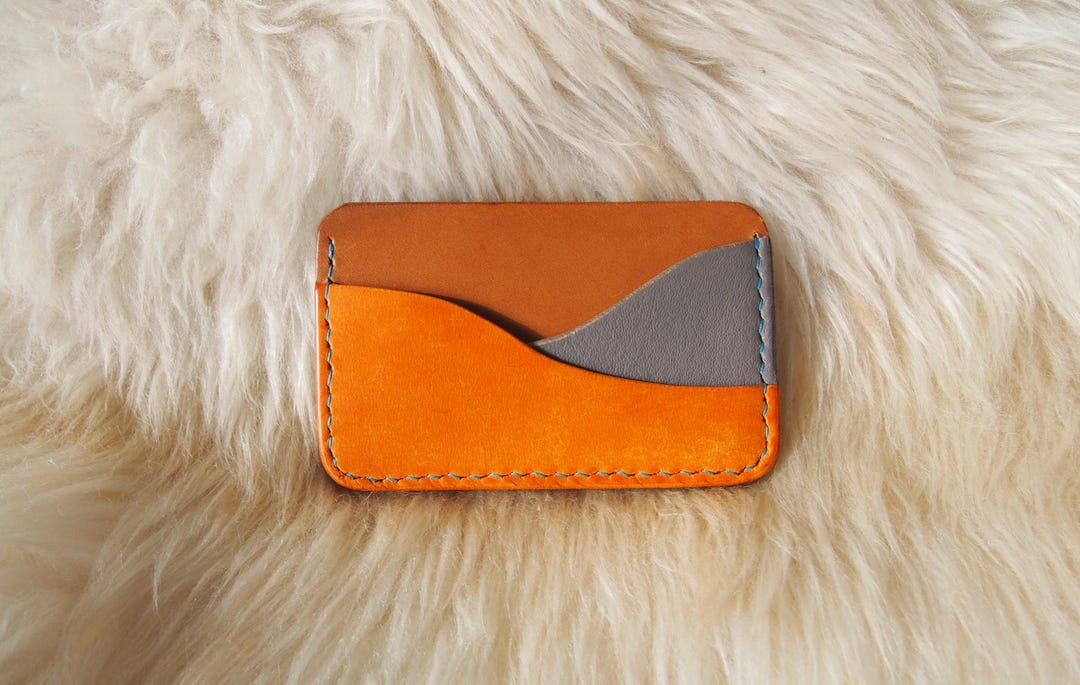 Handcrafted Full Grain Leather Card Holder: Multicolour Minimalist ...