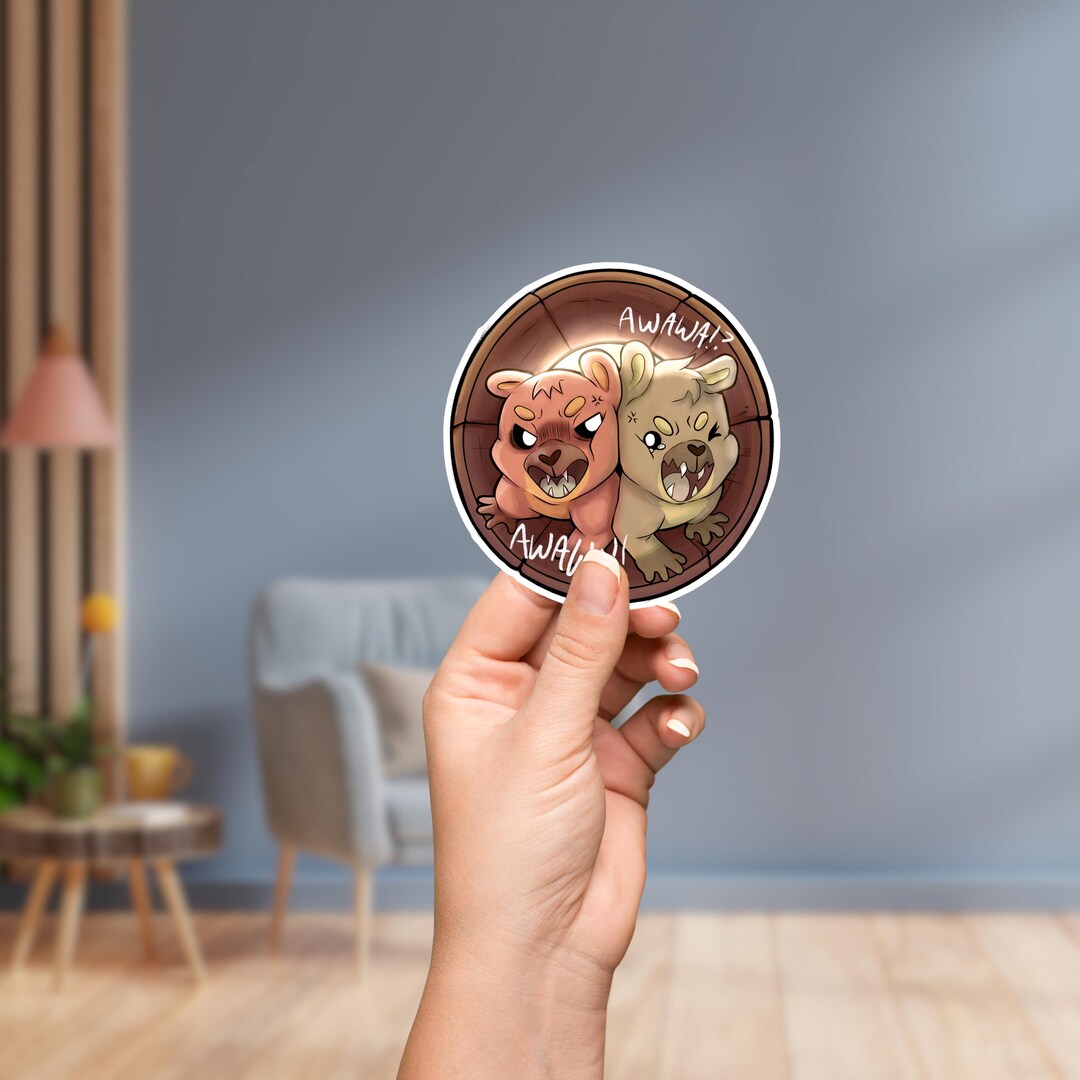 Stuck Hyrax Awawa Meme – Kawaii Crying & Angry Animal Stickers | Cute ...