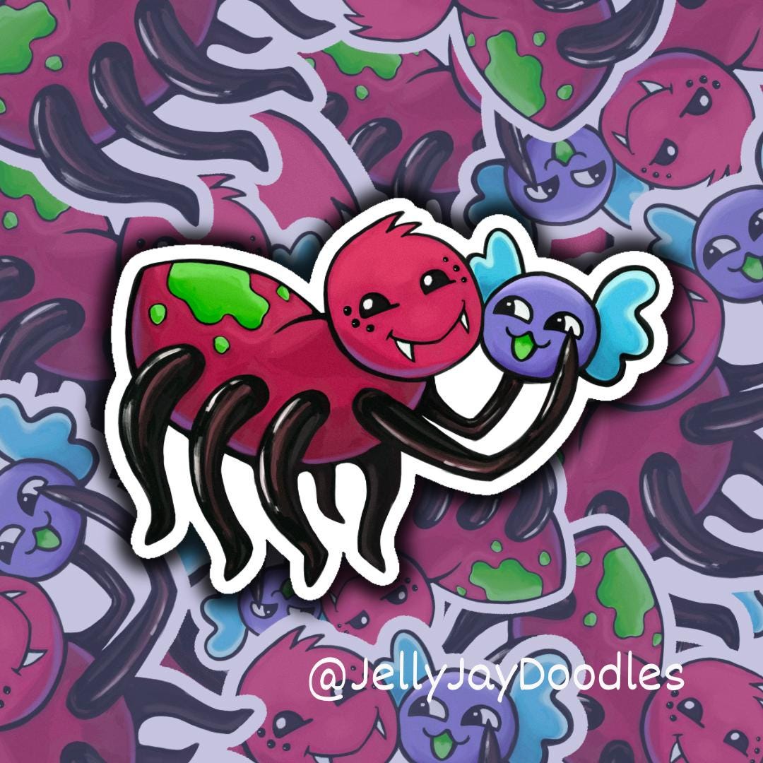 Cute Spider Cartoon Kawaii With a Silly Candy for Halloween Kiss Cut ...