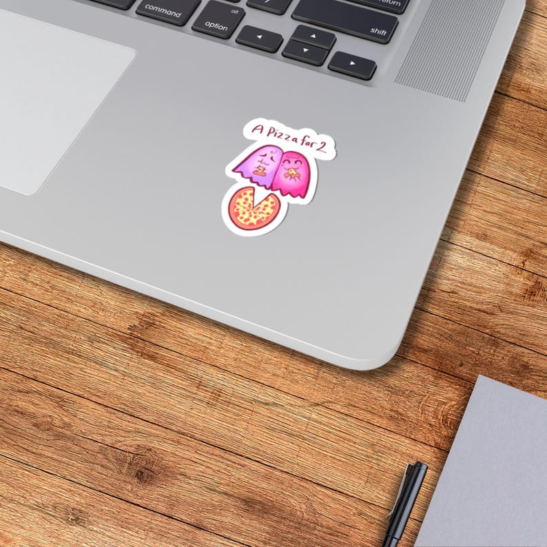 Cute Cartoon Kiss Cut Sticker - Pizza Ghosts, Halloween Sticker ...