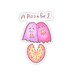 Cute Cartoon Kiss Cut Sticker - Pizza Ghosts, Halloween Sticker ...