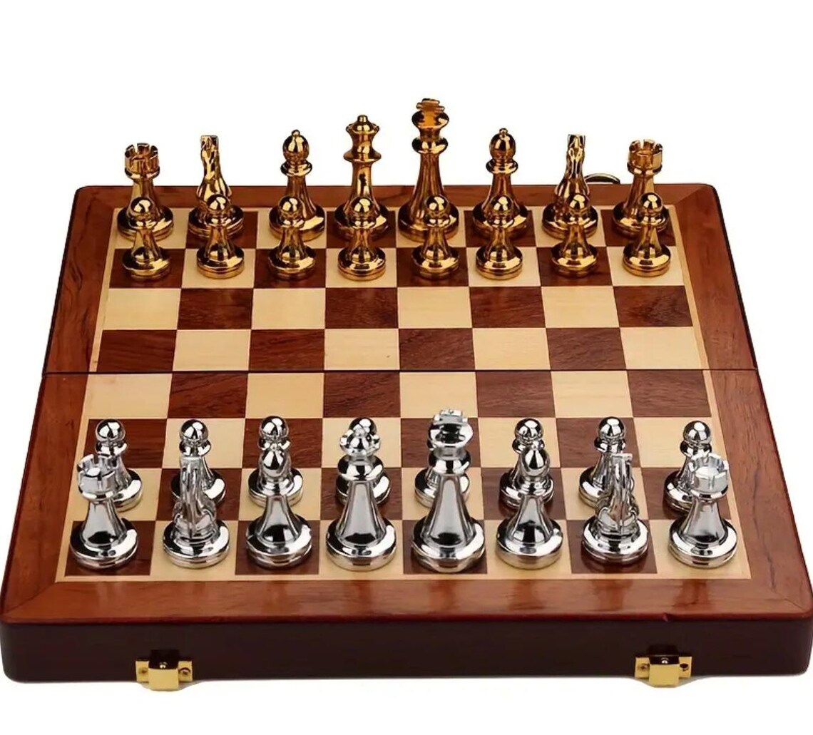Premium Solid Wood Chess Set With Weighted Zinc Alloy Pieces ...