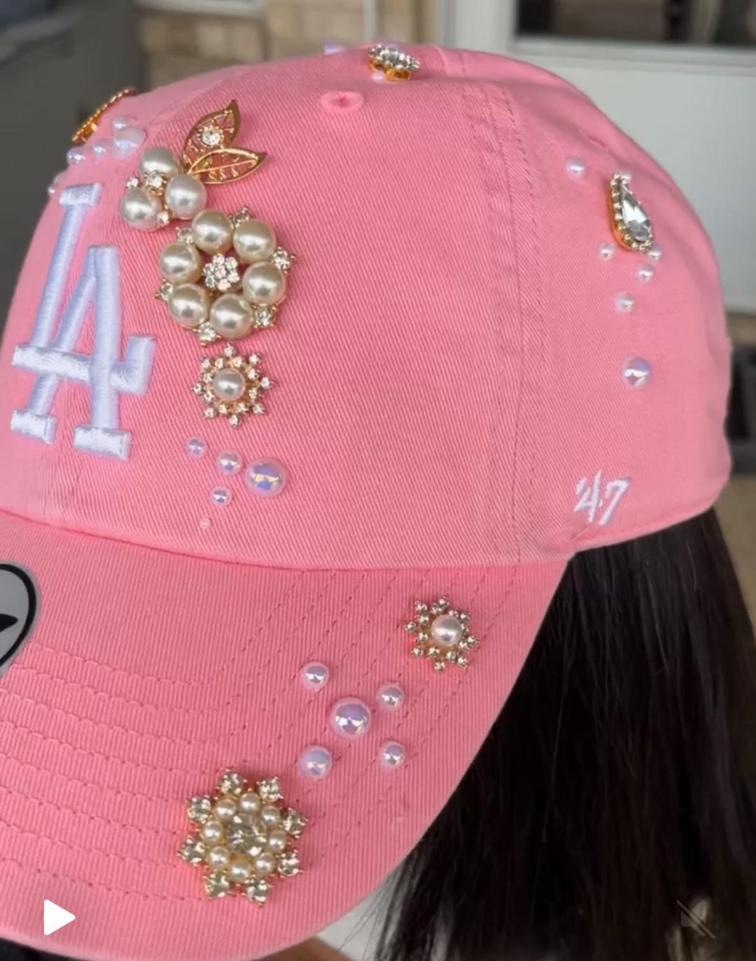 Custom Pearl Bling Baseball Cap - Etsy