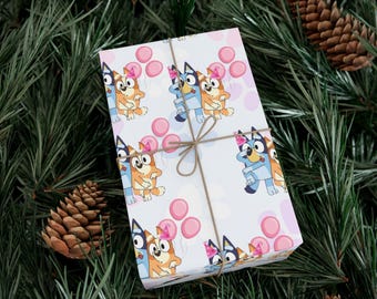 Bluey Wrapping Papers, Bluey and Friends Kids Birthday Wrapping Paper ...