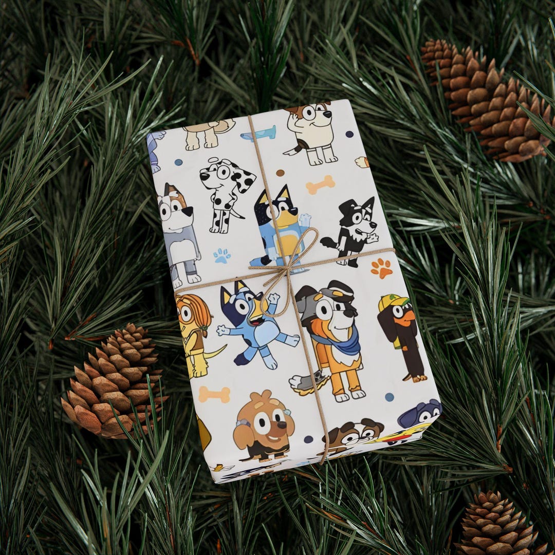 Bluey Wrapping Papers, Bluey and Friends Kids Birthday Wrapping Paper ...